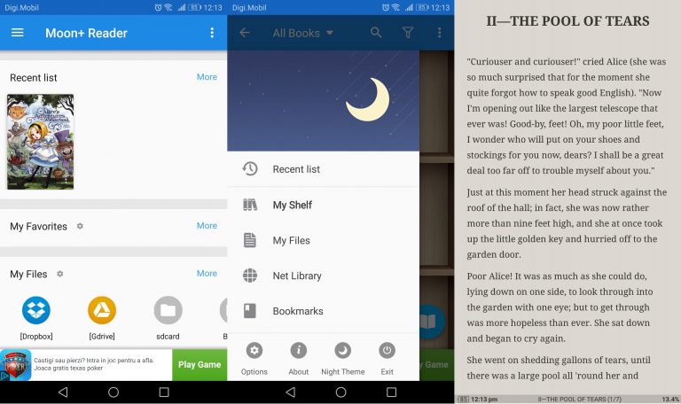 Moon+ Reader app review - Monfoham
